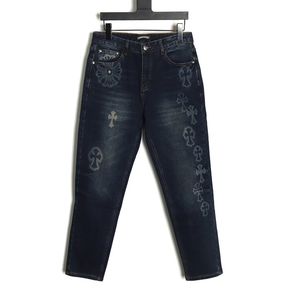 Chrome Hearts Cross Denim Pants Blue - Gem